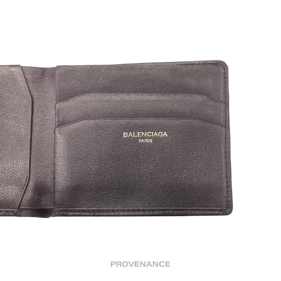 Balenciaga BB Logo Bifold Wallet - Black Leather - Gem