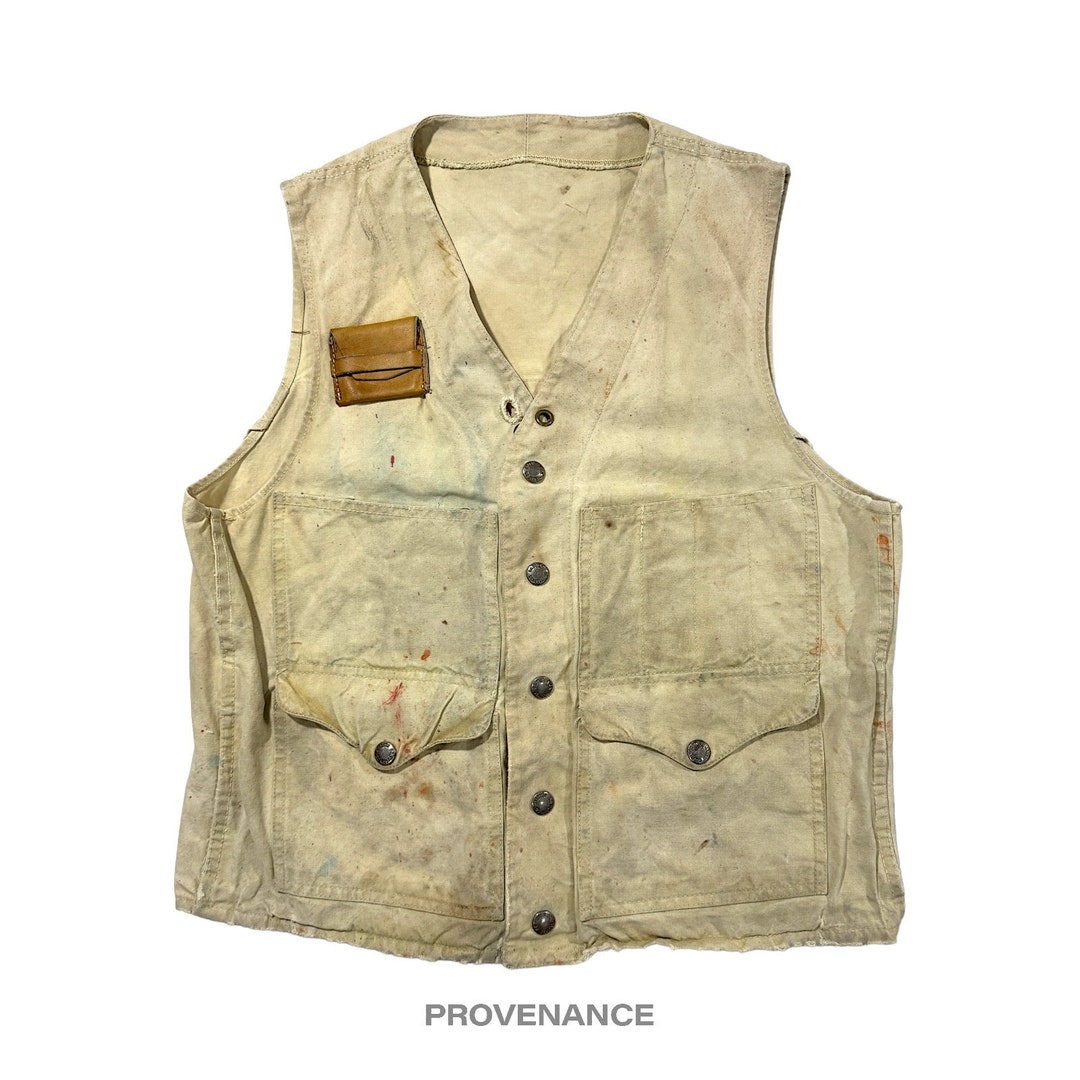 Filson Dry Tin Cloth Vest Distressed Tan 36/XS - Etsy