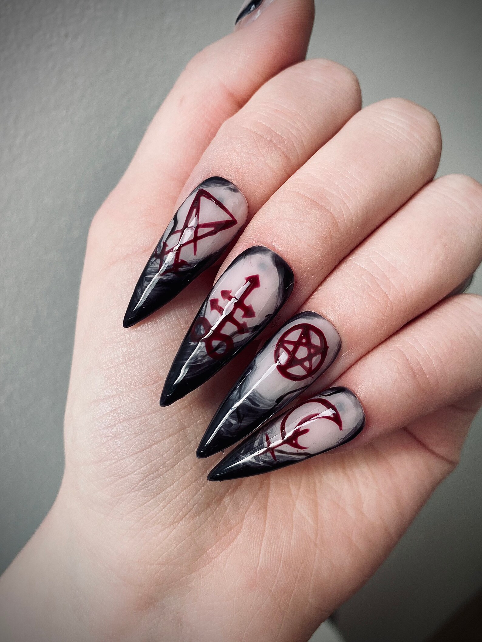 Gothic Occult Witchy Demon Satanic Press on Nails - Etsy