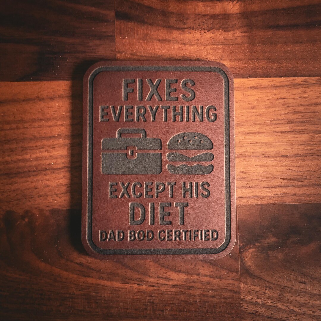 Dad Bod Certified Leather Patch: Funny BBQ Apron Patch - Etsy
