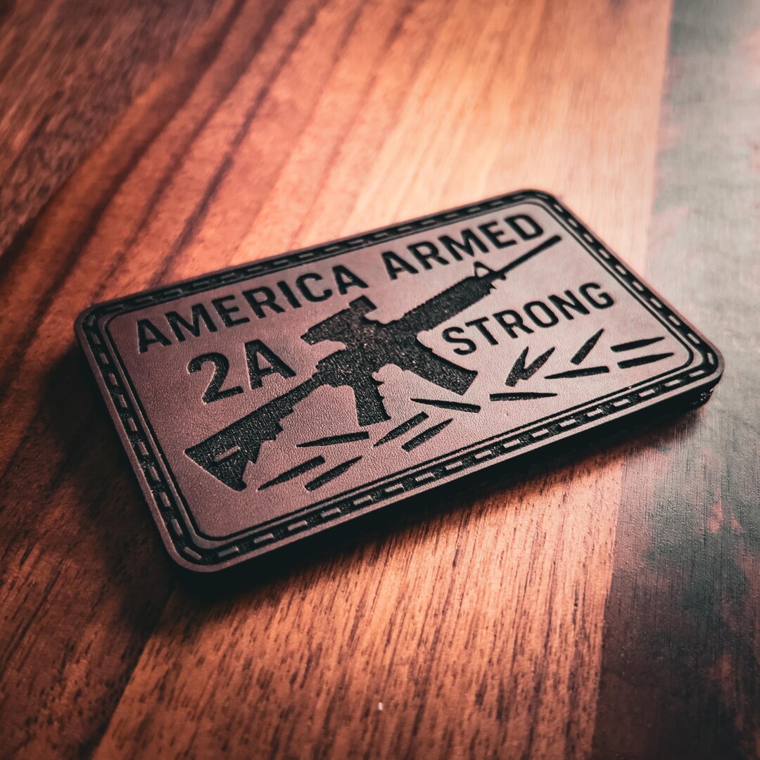 2nd Amendment Eagle - Engraved Leatherette Patch | 2A Support Patch | Hook and Loop Morale Patch ...
