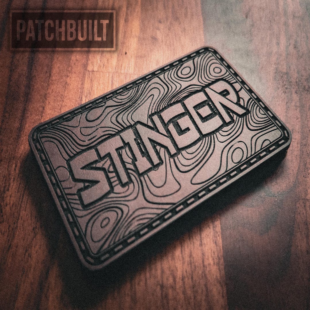 Personalized Name Topographic Leatherette Patch | Engraved Patch | Hook ...