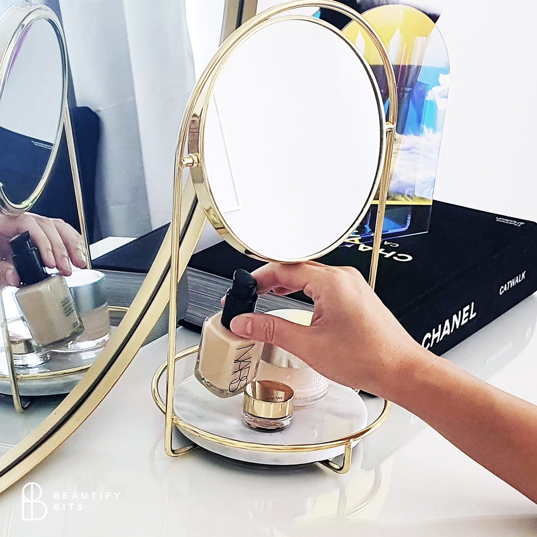 Gold Frame Freestanding Mirror Marble Base - Etsy Australia