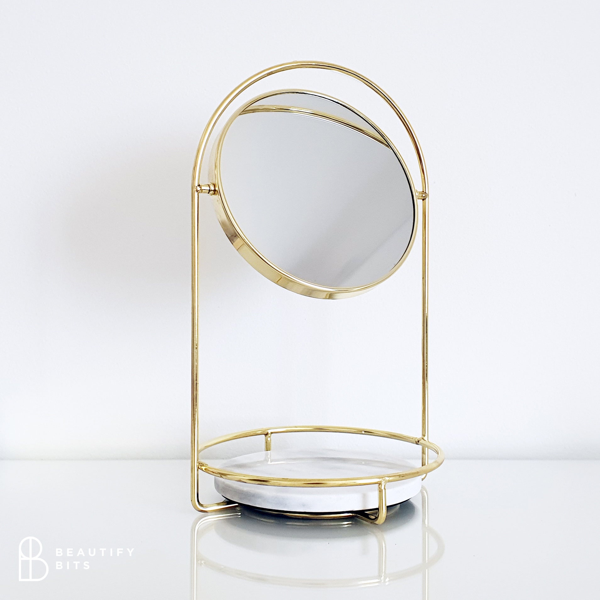 Gold Frame Freestanding Mirror Marble Base - Etsy Australia