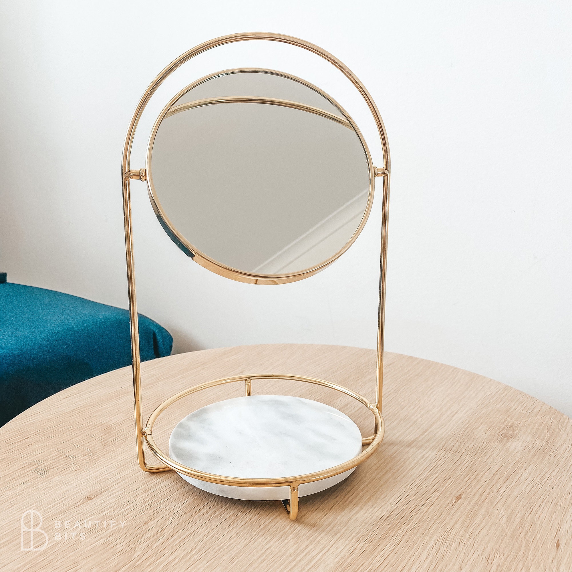 Gold Frame Freestanding Mirror Marble Base - Etsy Australia