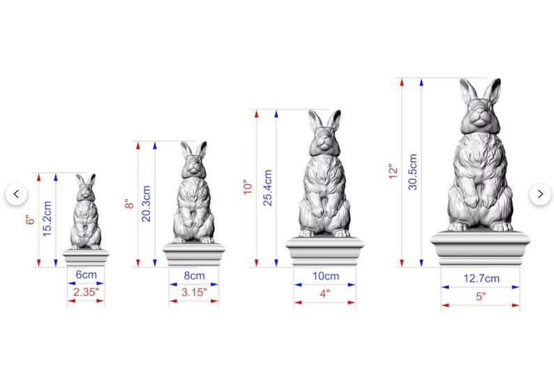 Rabbit Statue of Wood, Rabbit Wooden Finial for Staircase Newel Post ...