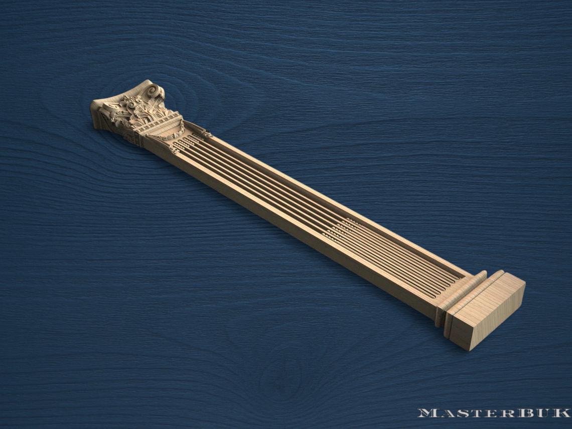 Regal Ionic Pilaster Column – Fluted Carved Wood Trim Post, Unpainted ...