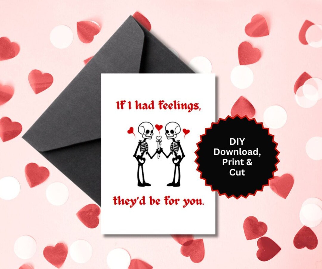 Skelly Valentines | Valentine's Card | Gothic Emo | Printable Card ...
