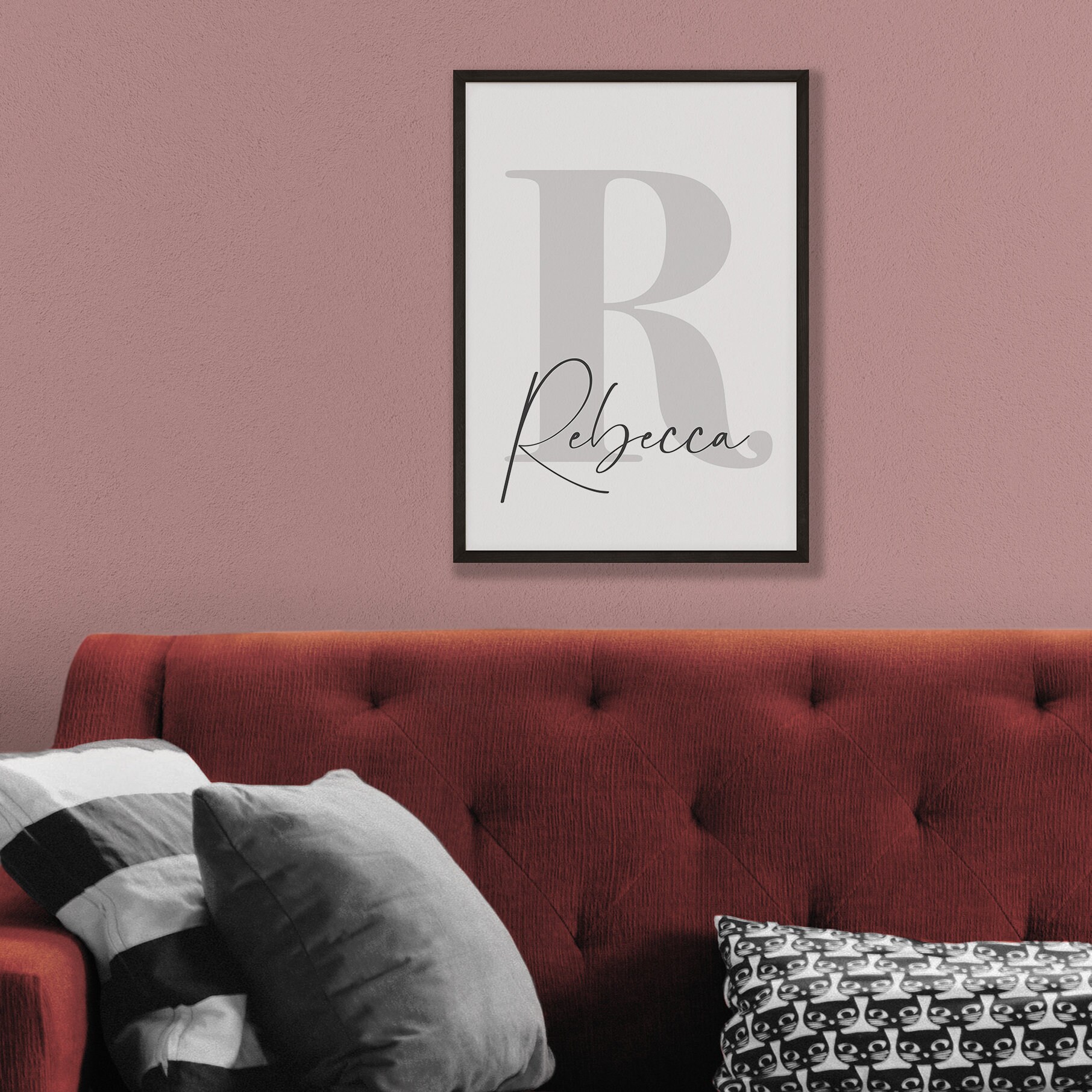 Personalised Name and Initial Print - Etsy
