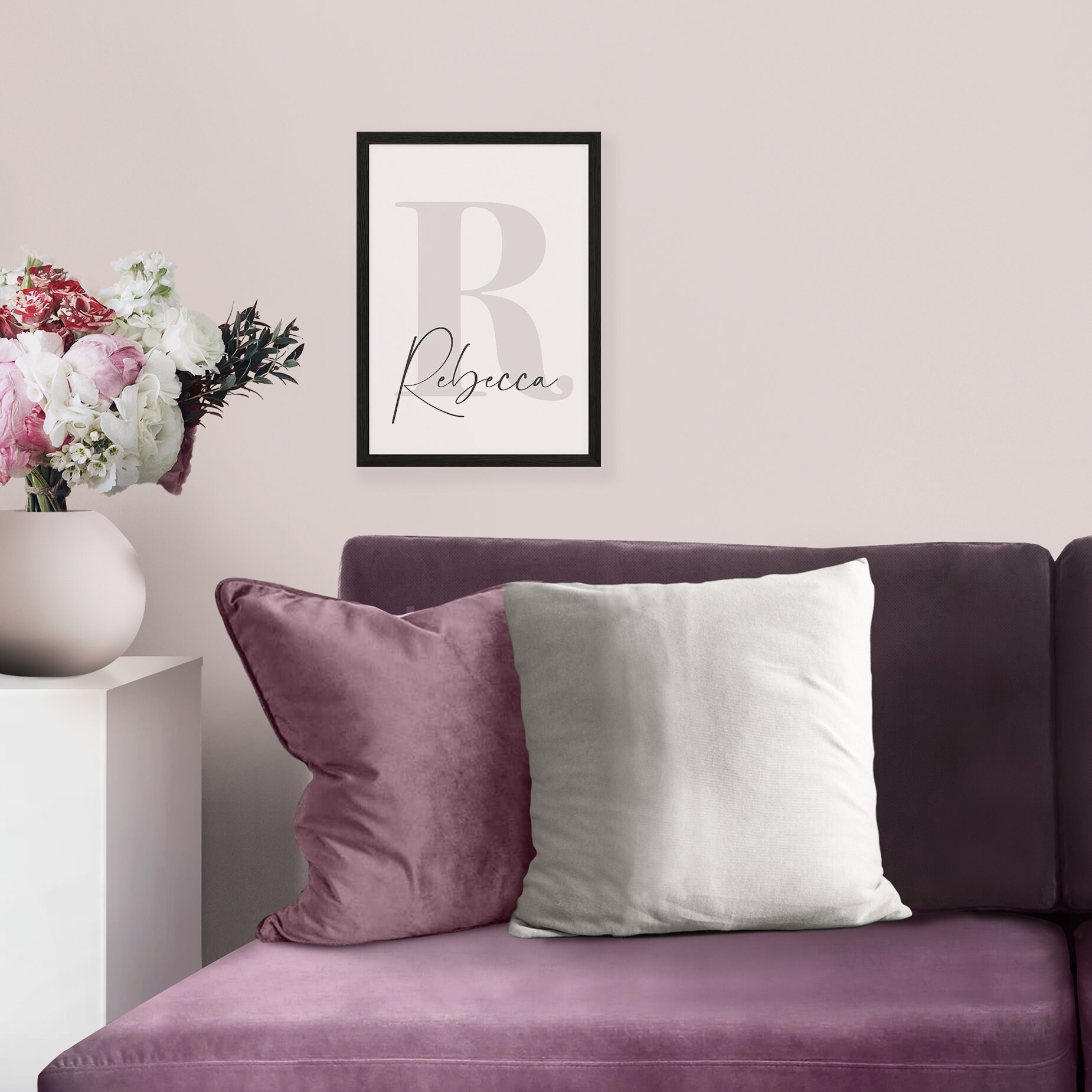 Personalised Name and Initial Print - Etsy