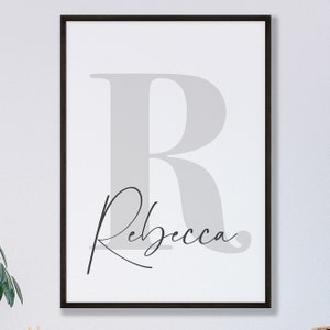 Personalised Name and Initial Print - Etsy