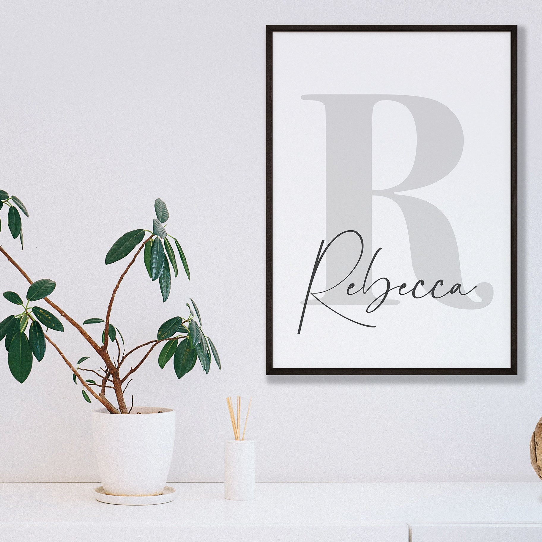 Personalised Name and Initial Print - Etsy