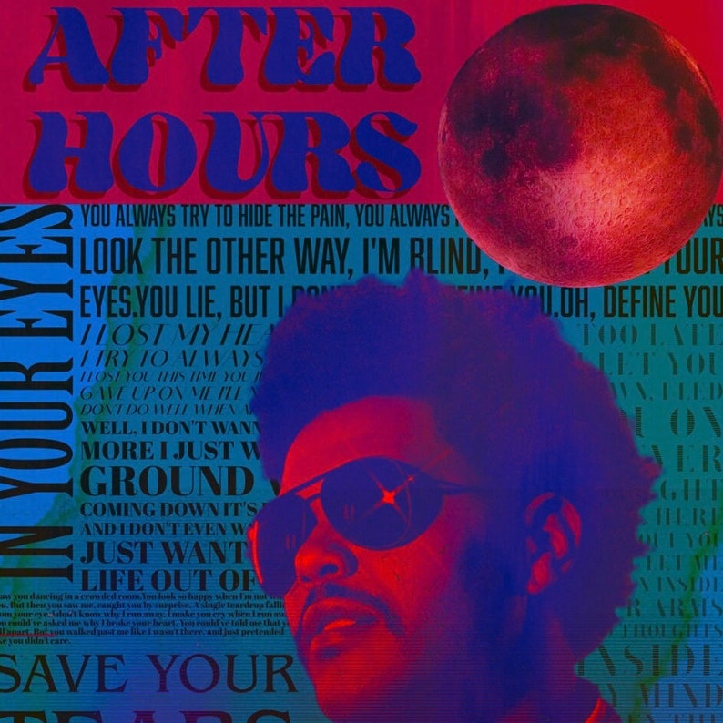 The Weeknd After Hours Album Cover Graphic Design Poster Digital Print ...