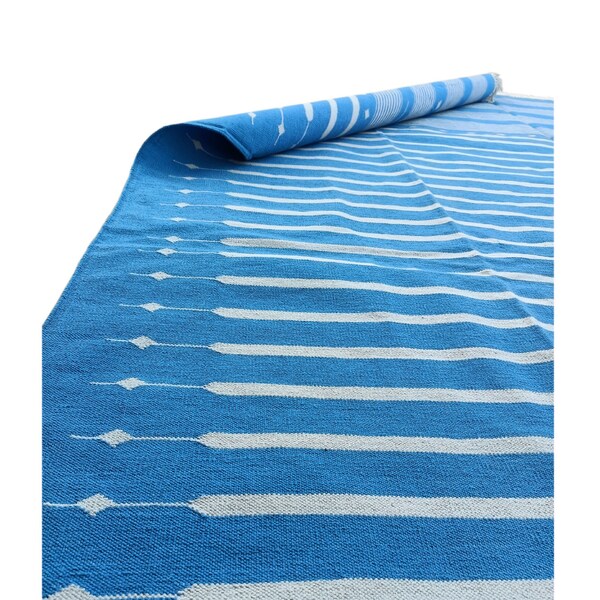 Blue Striped Rug - Etsy