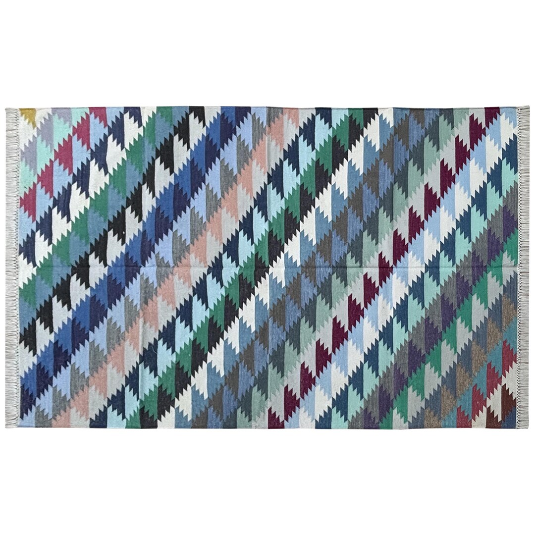 Flat Woven Dhurrie Rug - Handwoven Ethnic Cotton Rug, Eco-friendly ...