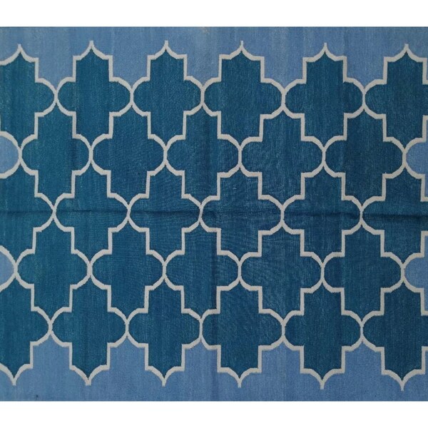 Blue Dhurrie Rug - Etsy