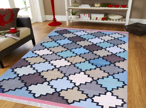 Rugs Carpet Design 3x5 Cotton Hand woven Multicolour Dhurrie Dhurrie ...