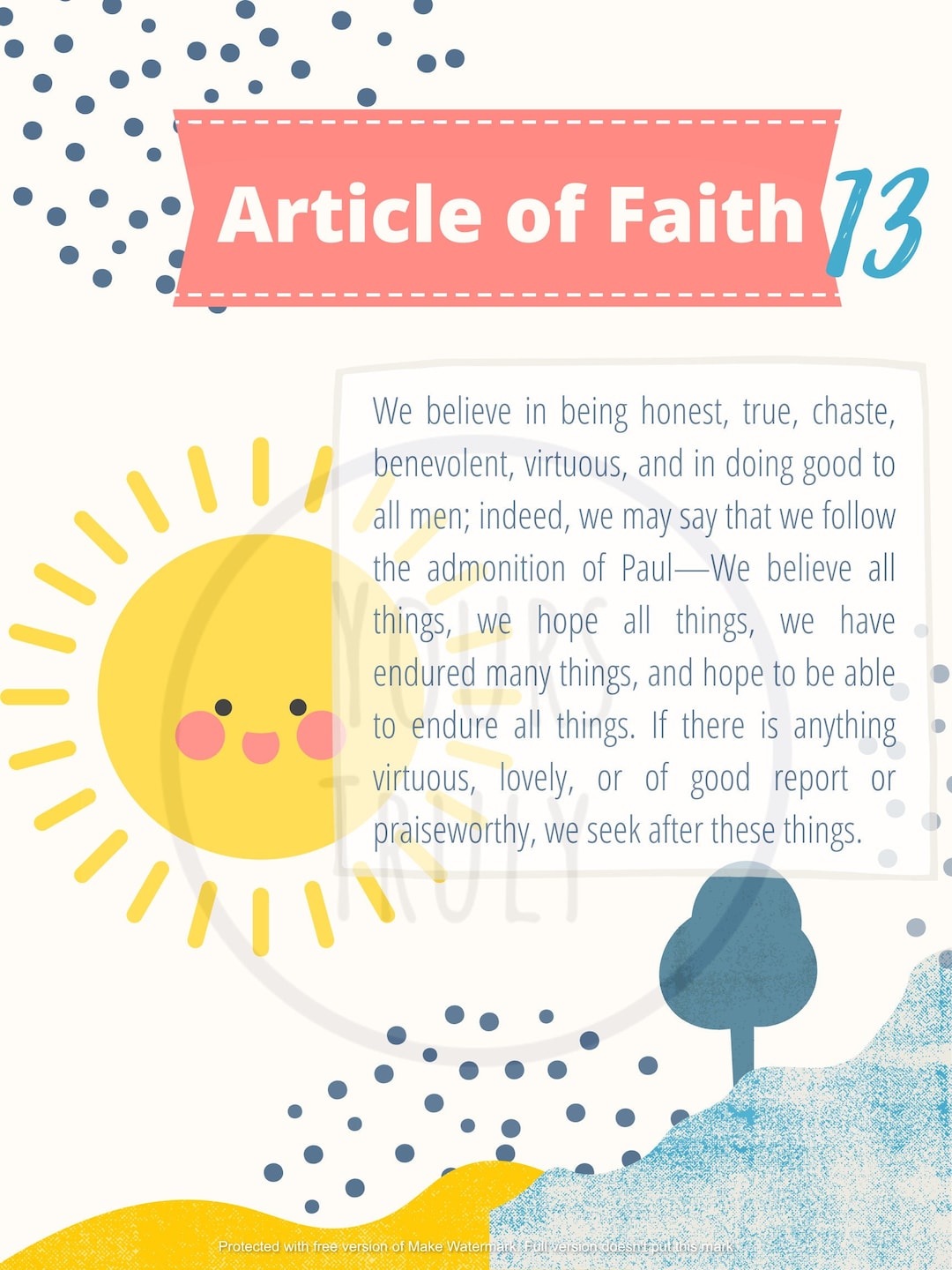 Article of Faith 13 - Etsy
