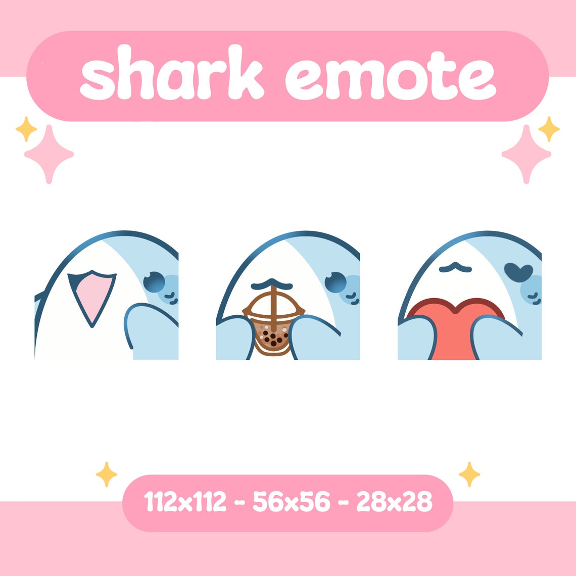 Shark Emotes for Twitch/youtube/discord Twitch Emotes Stream Emote Cute ...