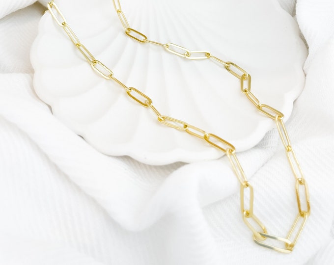 Paperclip Kette gold PLINA Kette gold schlicht 18k - Etsy.de