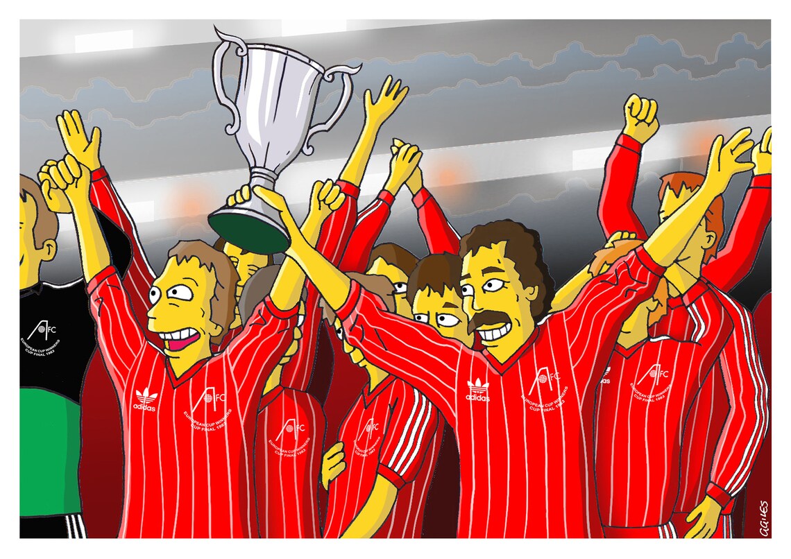 Aberdeen FC Simpsons-style Gothenburg 1983 A4 Print - Etsy