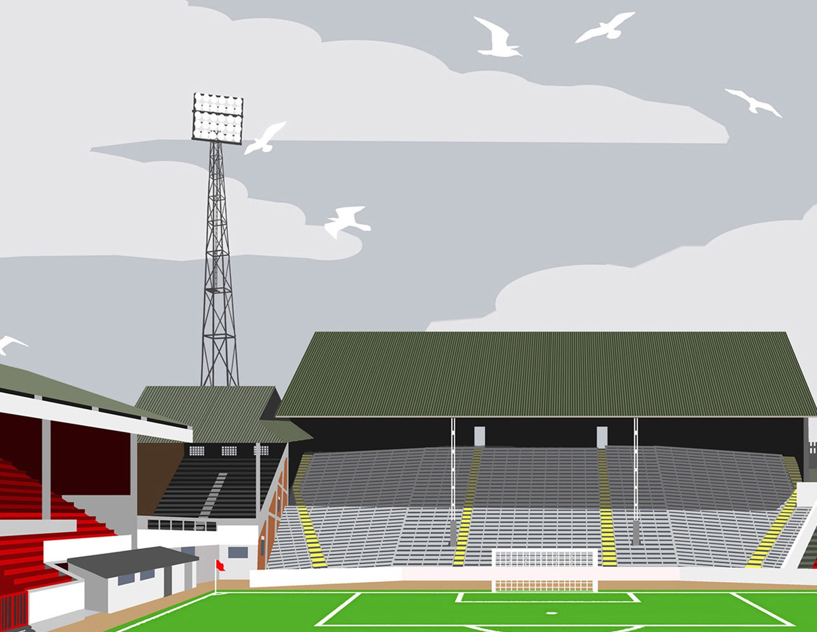 Aberdeen FC Pittodrie Stadium Beach End A4 Travel Poster Print - Etsy