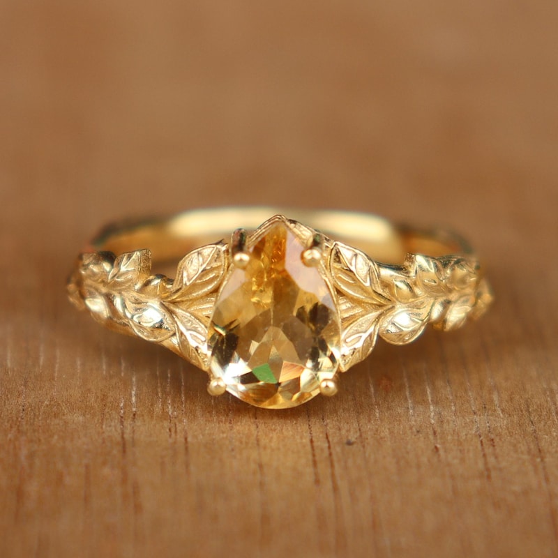 Citrine 18 K Ring - Etsy