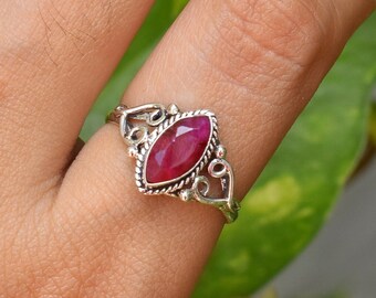 Marquise Cut Ruby Ring - Etsy