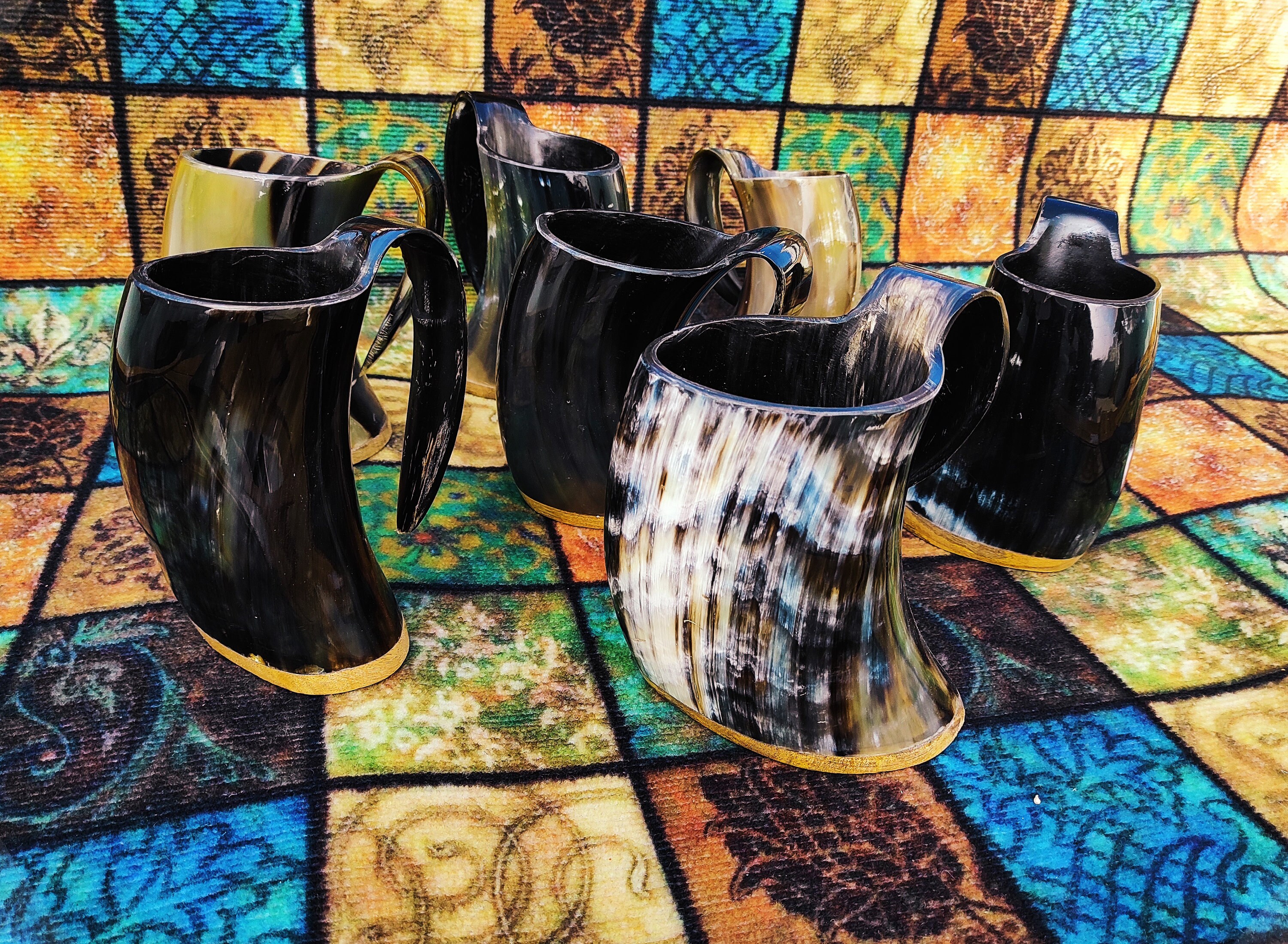 2 Handcrafted Horn Mugs Viking Drinking Horn Mugs for Adult - Etsy