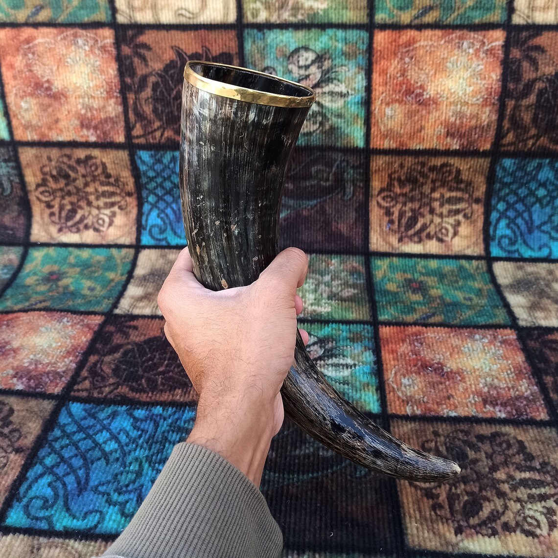 Handcrafted Drinking Horn With Stand Viking Drinking Horn for - Etsy