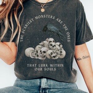 Edgar Allan Poe Dark Cottagecore Skull Shirt Poet Shirt Bookish Shirt ...