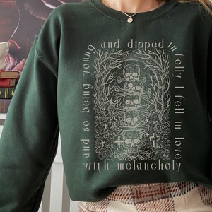 Edgar Allan Poe Dark Academia Sweater Skeleton Crewneck Skull ...