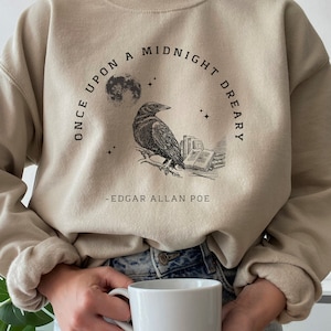 Poe Sweatshirt Raven Sweater Edgar Allan Poe Dark Academia Hoodie Dark ...