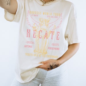 Comfort Colors Goddess Hecate Distressed Band Tee Greek Mythology Shirt Greek Apparel Triple ...