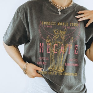 Comfort Colors Goddess Hecate Distressed Band Tee Greek Mythology Shirt Greek Apparel Triple ...