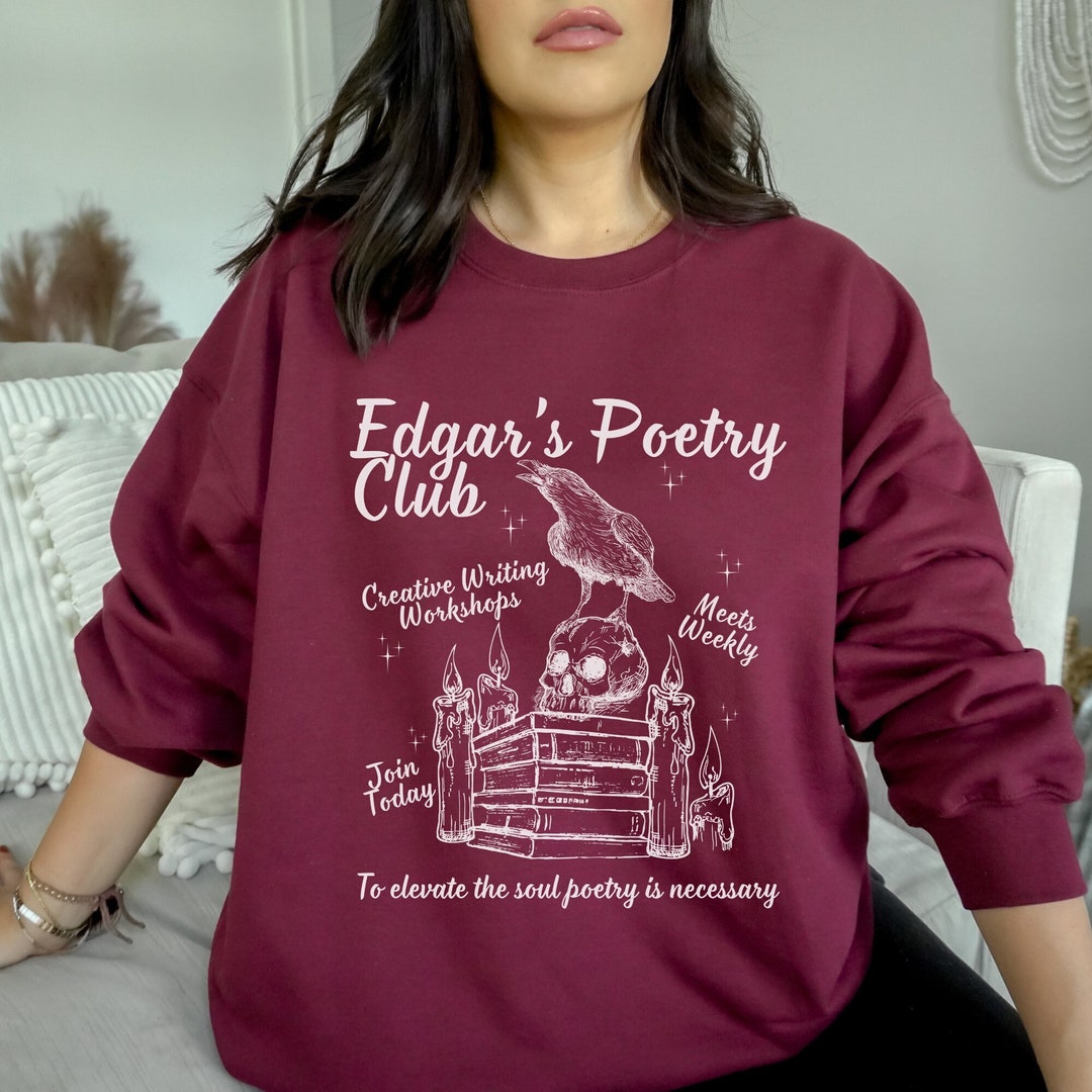 Edgar Allan Poe Retro Book Club Sweatshirt Poetry Club Shirt Goblincore ...