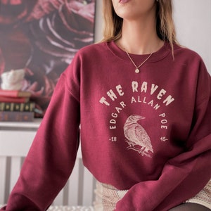 Poe Sweatshirt Nevermore Raven Sweater Edgar Allan Poe Dark Academia ...