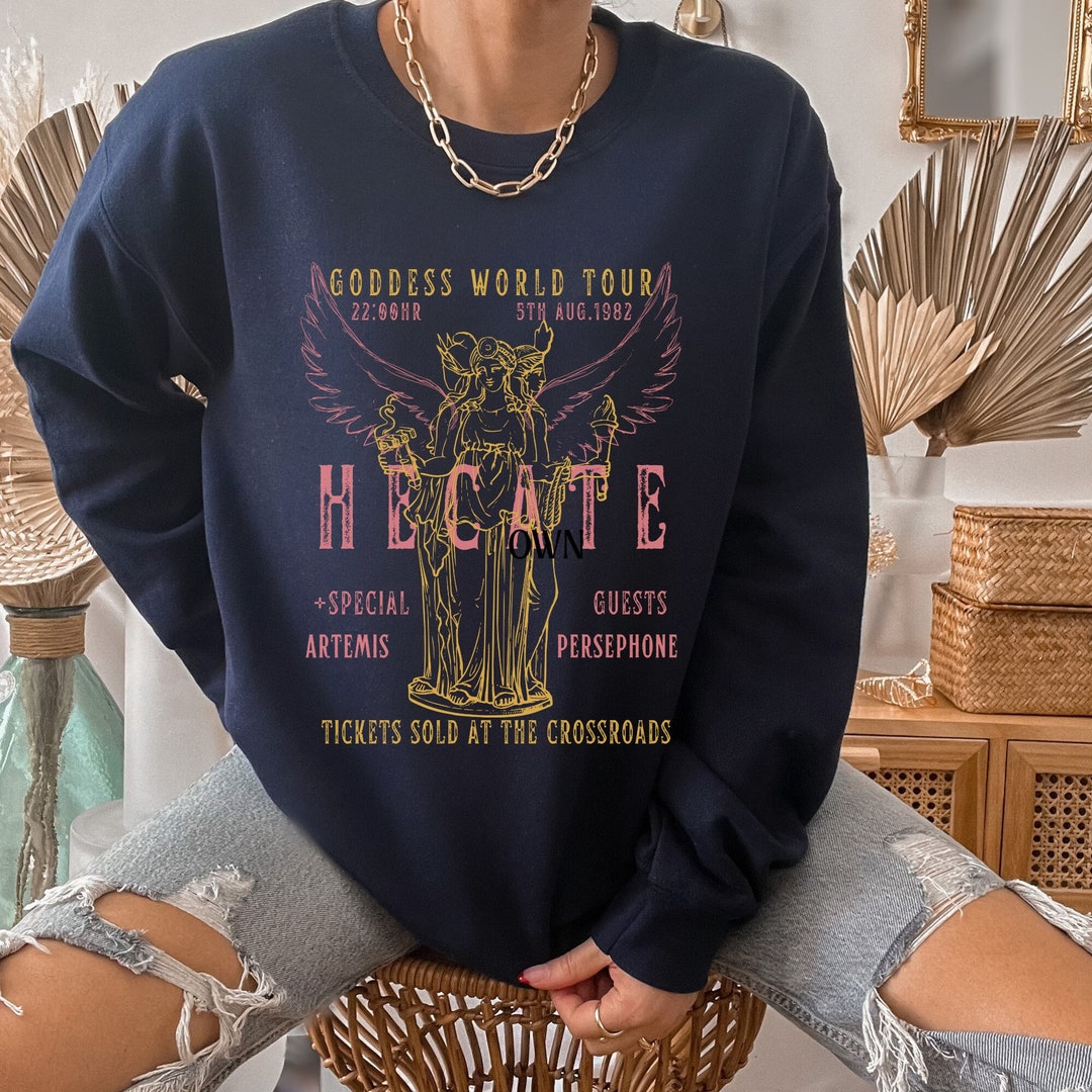 Goddess Hecate Distressed Band Tee Hecate Sweater Greek Mythology Greek Apparel Triple Goddess ...