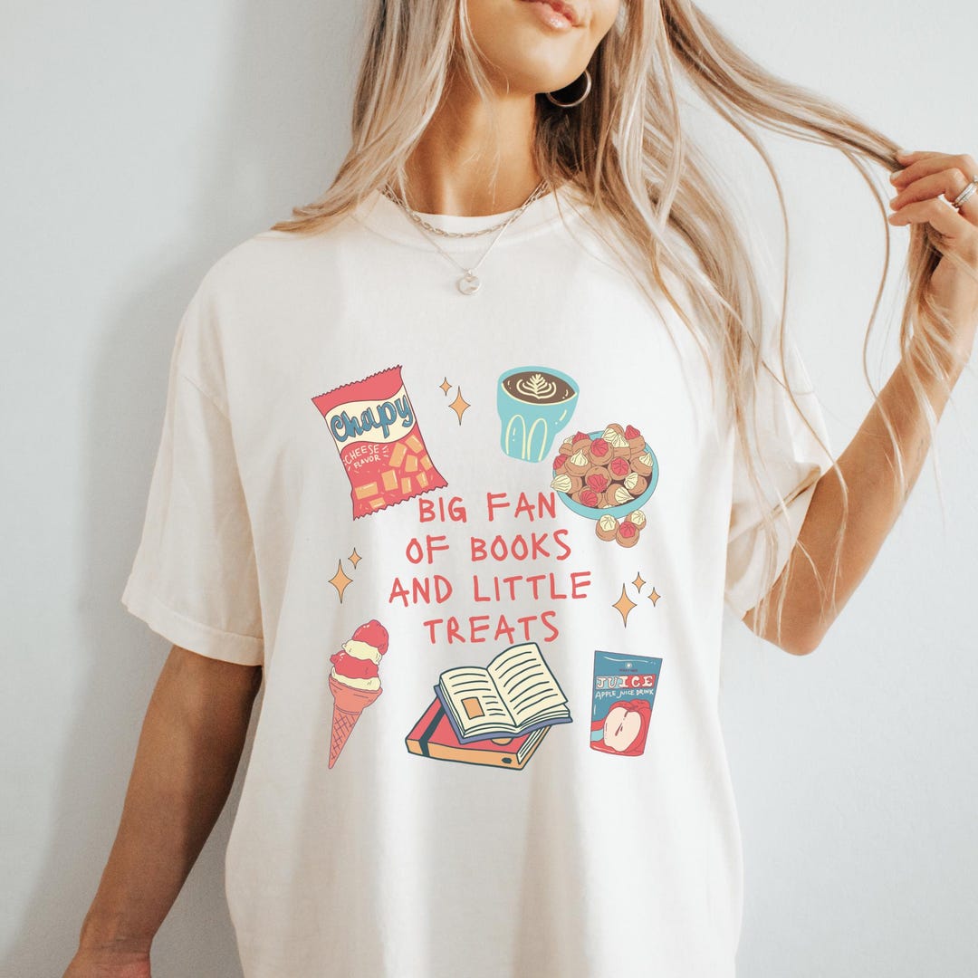 Big Fan of Books & Little Treats Shirt Bookish Things Kidcore Cutecore ...