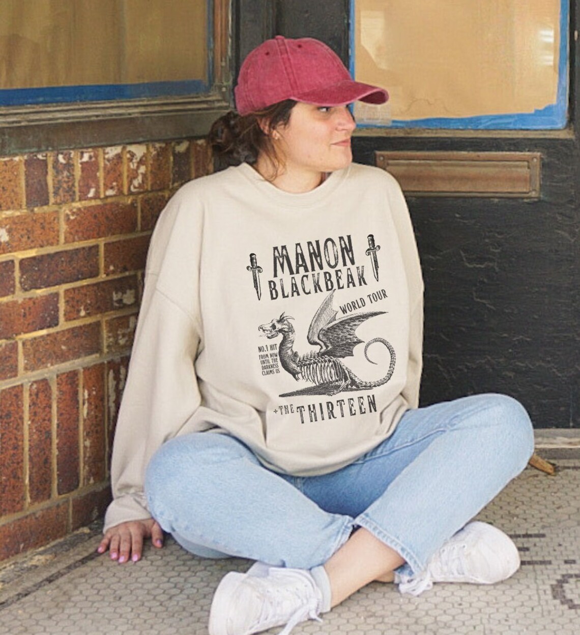 Manon Blackbeak Acotar Sweatshirt Distressed Band Tee Velaris Sweater ...
