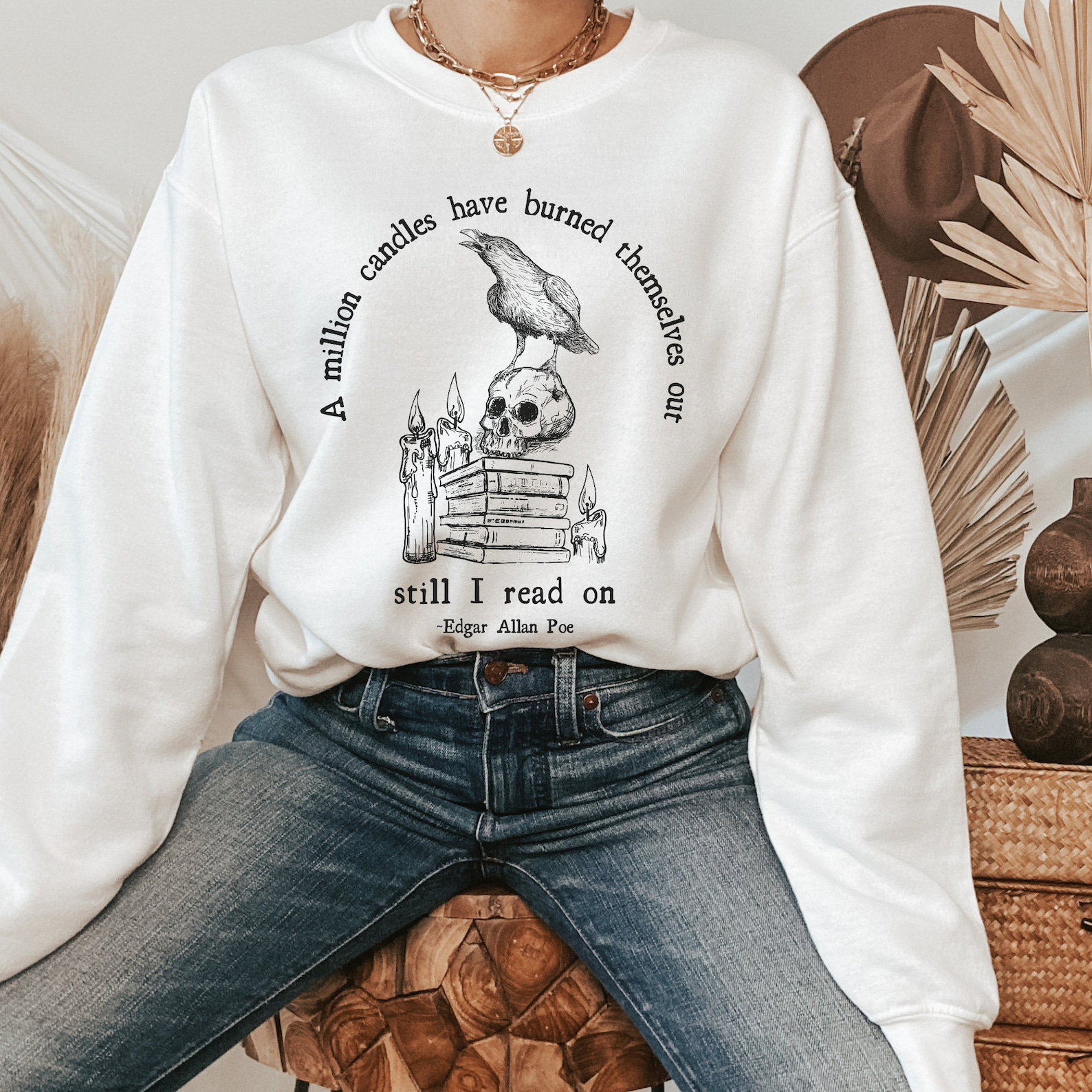 Edgar Allan Poe Raven Sweater Bookish Sweatshirt Goth Sweatshirt Poe T ...