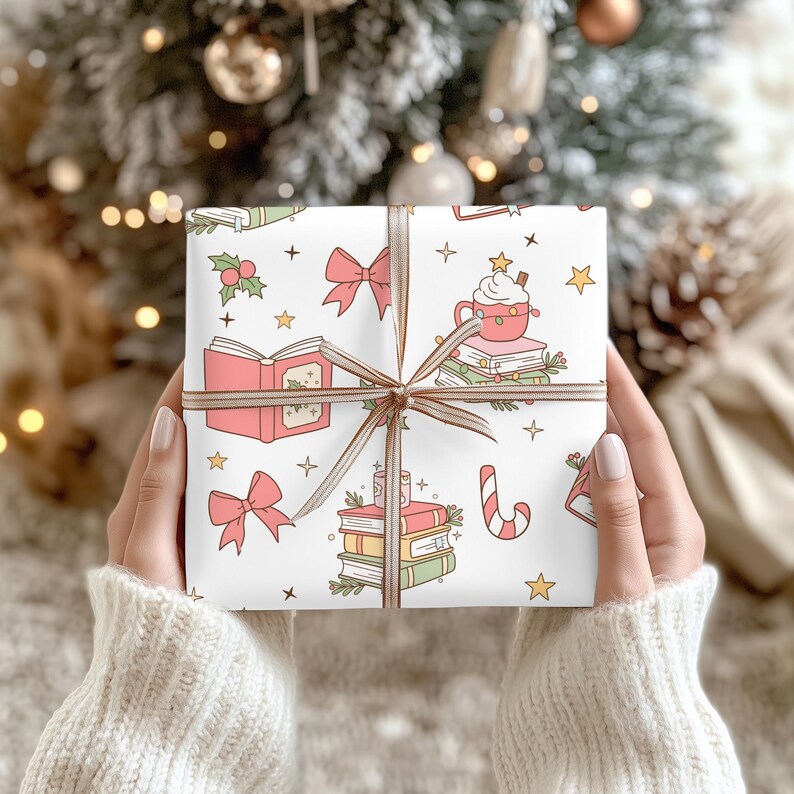Cute Wrapping Paper Book Related Gifts Santa Wrapping Paper Bookish ...