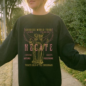 Goddess Hecate Distressed Band Tee Hecate Sweater Greek Mythology Greek Apparel Triple Goddess ...