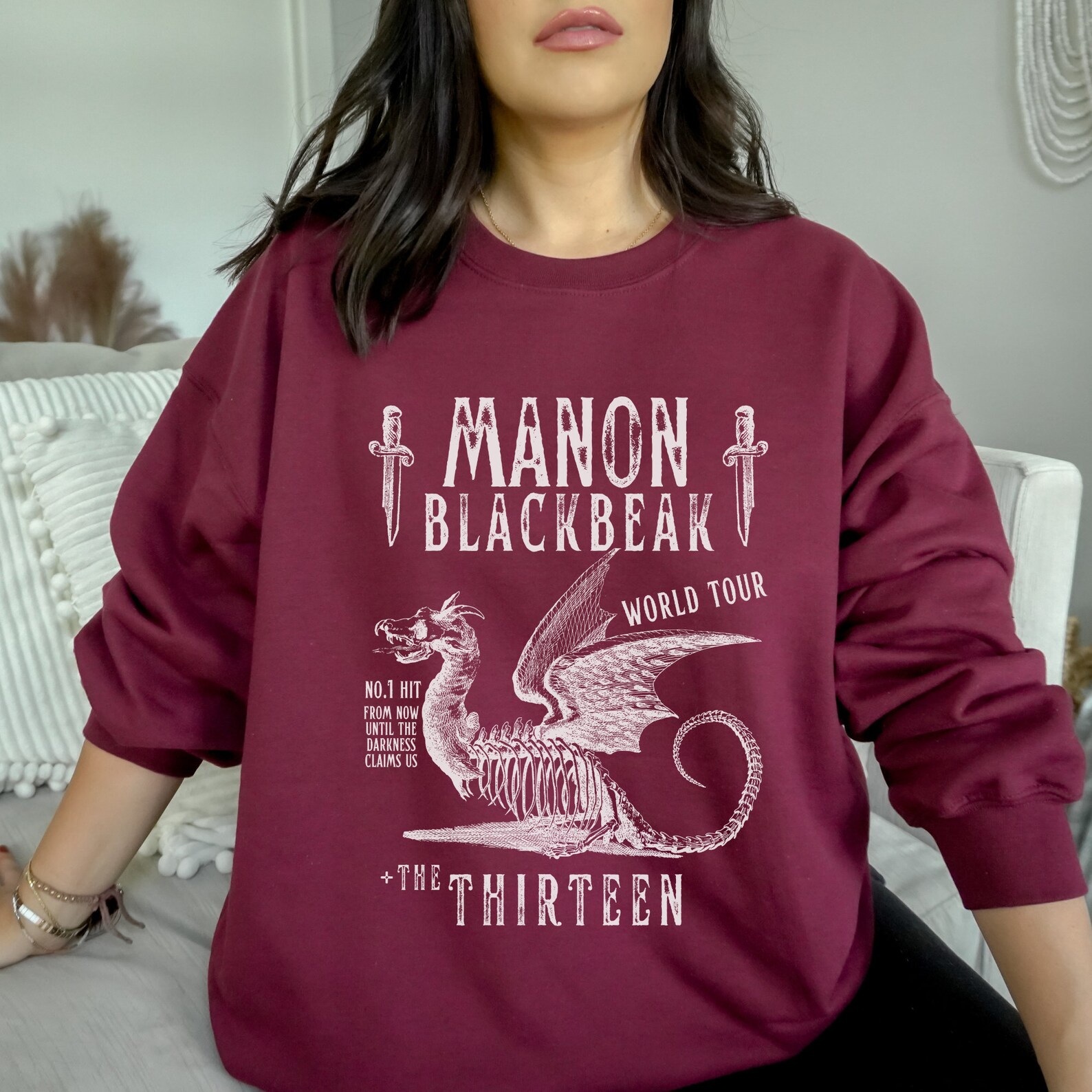 Manon Blackbeak Acotar Sweatshirt Distressed Band Tee Velaris Sweater ...