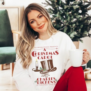 Charles Dickens Vintage Christmas Crewneck A Christmas Carol Scrooge ...