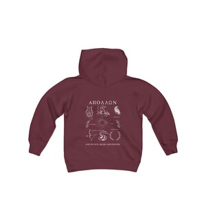 Apollo Greek Gods Youth Hoodie Greek Sweatshirt Light Academia Sweater ...
