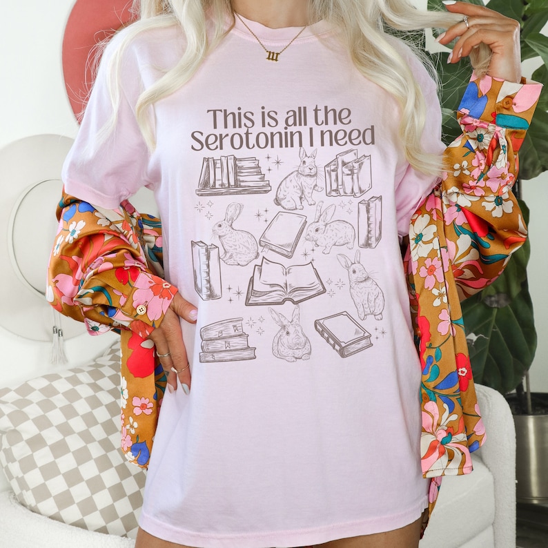 Comfort Colors Rabbit Crewneck Serotonin Shirt Bookish Merch Cottage ...