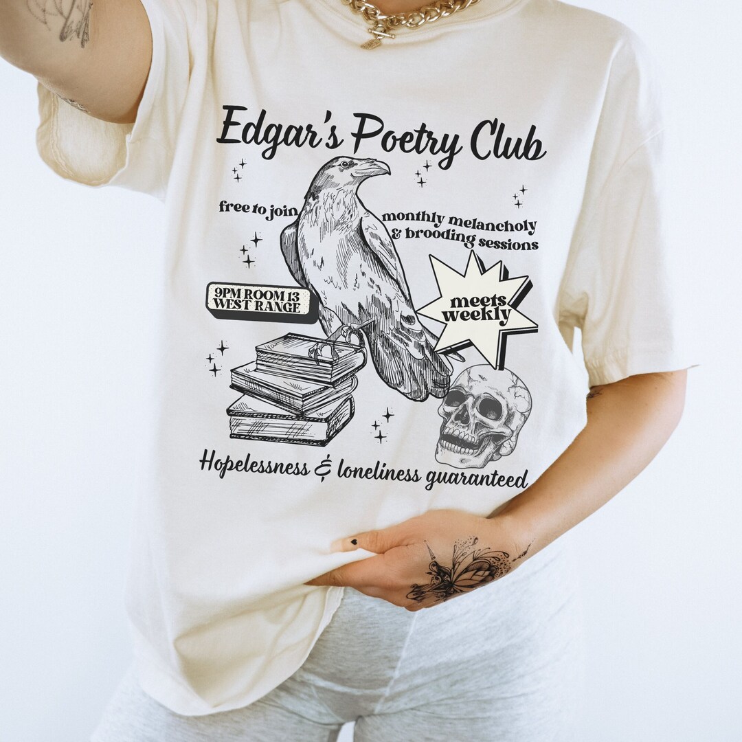 Comfort Colors Retro Edgar Allan Poe Poetry Club Shirt Poe T Shirt Poet ...