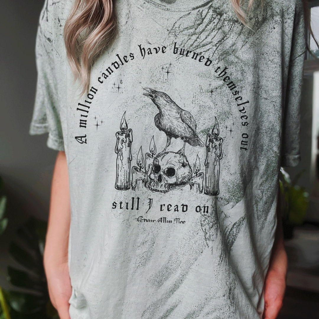 Comfort Colors Edgar Allan Poe Skull Shirt Poet Shirt Bookish Merch ...