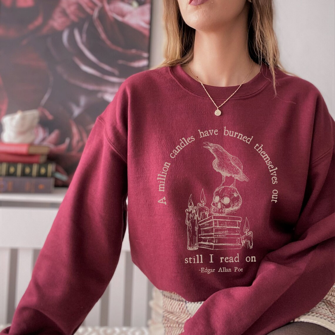 Edgar Allan Poe Raven Sweater Bookish Sweatshirt Goth Sweatshirt Poe T ...